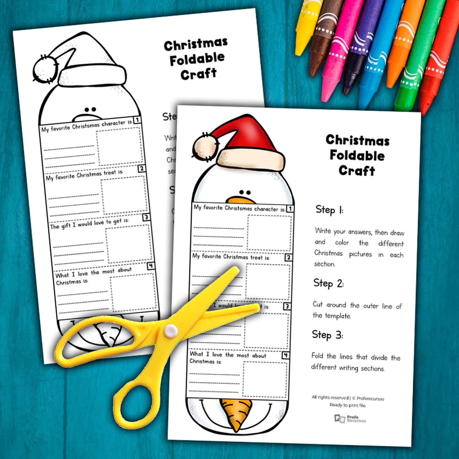 Snowman Christmas Craft Activity | Foldable Christmas Writing Activity ...