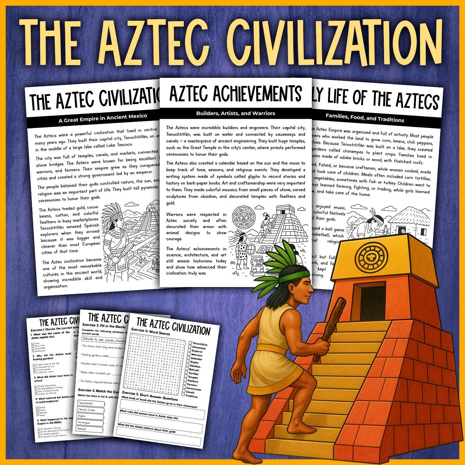Aztec Civilization Reading Passages and Activities | Ancient ...
