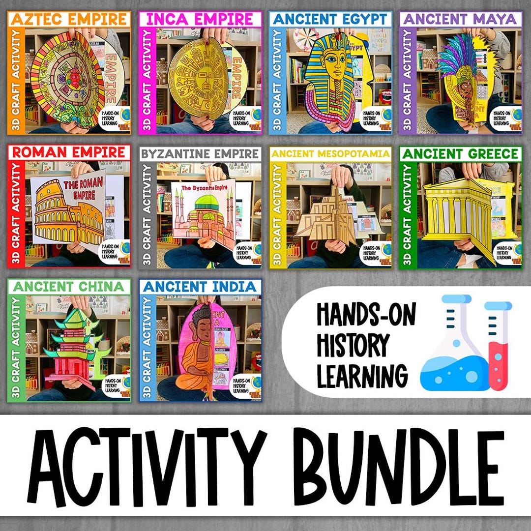 Ancient Civilizations 3D Craft Bundle | Ancient World Activities Social ...