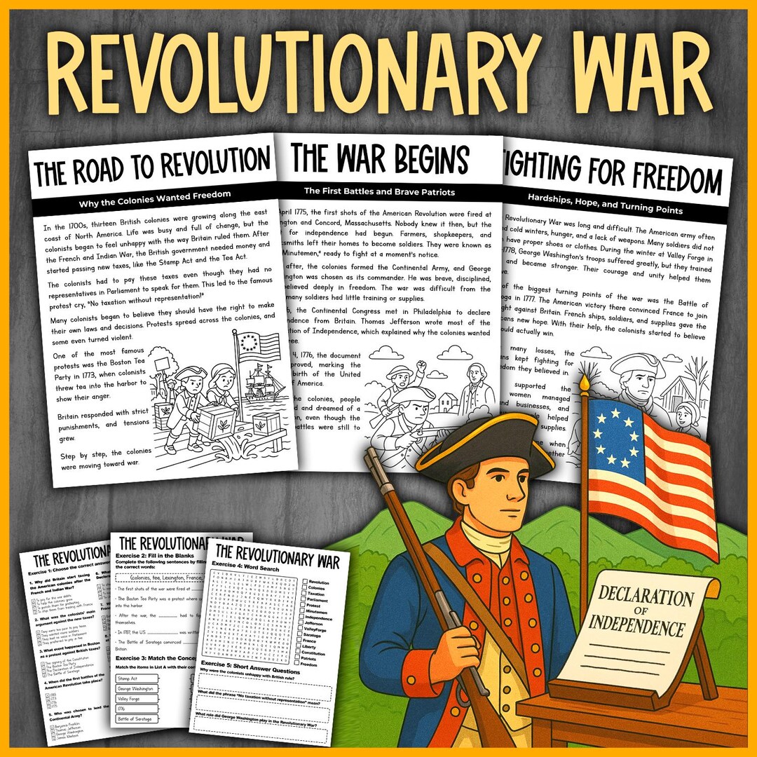 Revolutionary War Reading Passages With Comprehension Questions ...