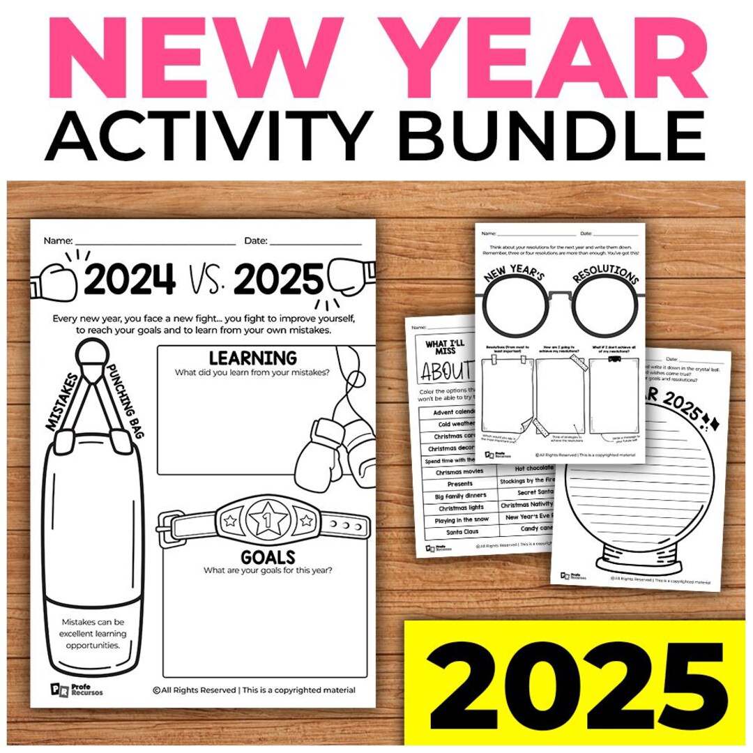 New Year's Eve Activity Worksheets | 2025 New Year Activities | January ...