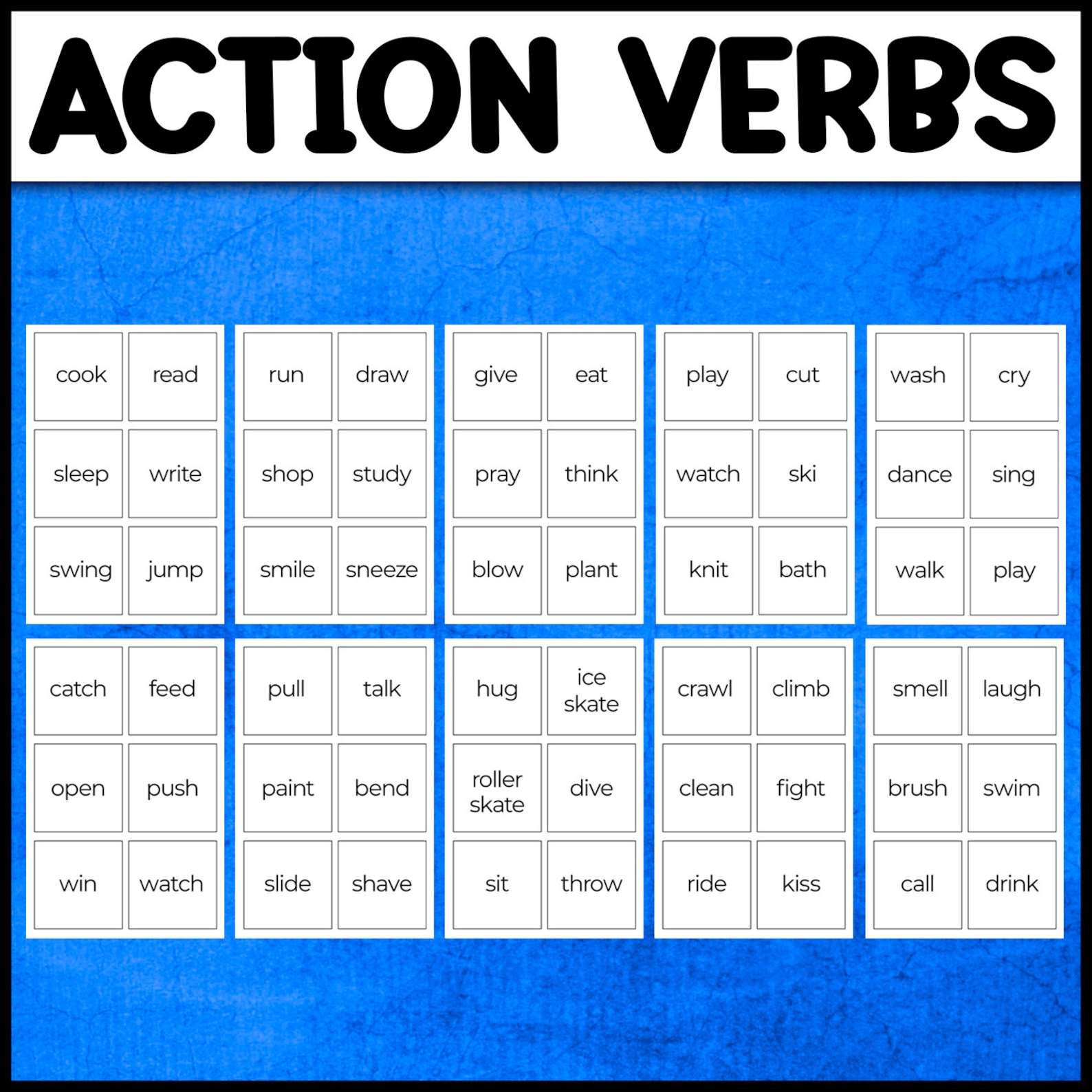 Action Verbs Activity | Word to Picture Match | Speech Therapy Special ...