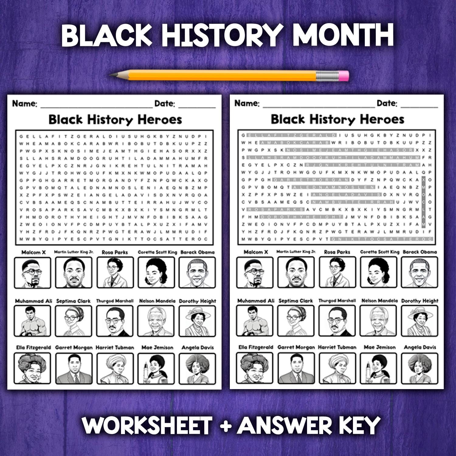 Black History Month Word Search Activity Worksheet | Black History ...