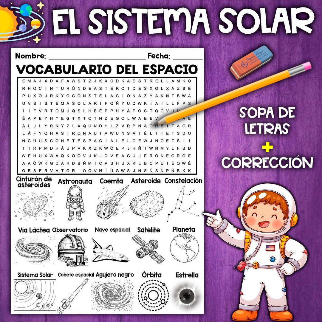 Spanish Solar System & Planets Word Search | the Solar System and ...