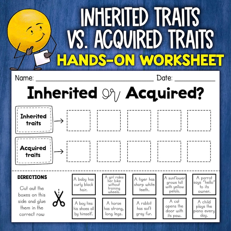 Inherited & Acquired Traits Card Sort Activity | Cut and Paste Activity ...