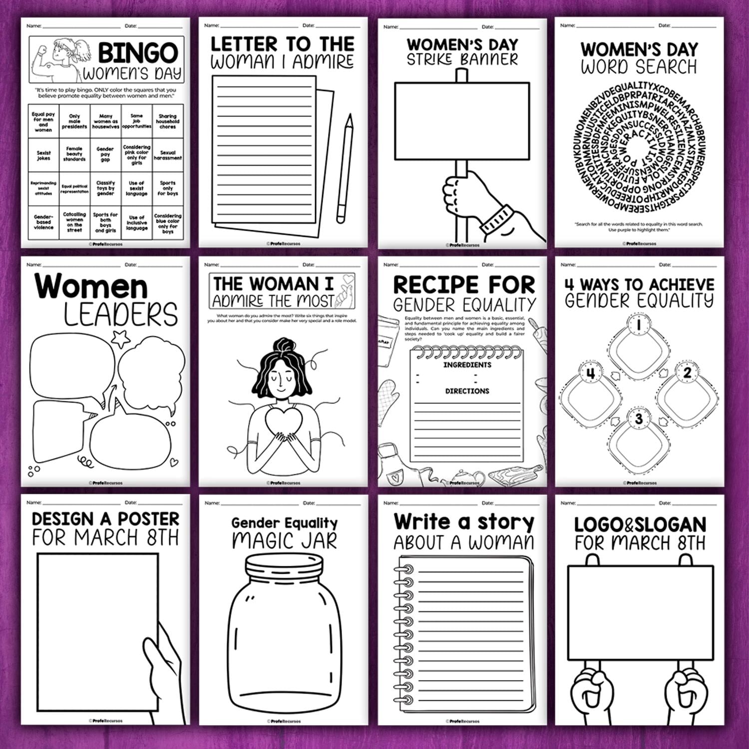 Women's History Month Worksheets NO PREP Activities | Women's Day ...