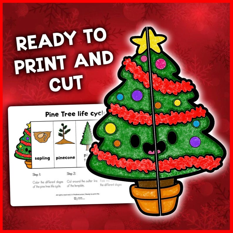 Christmas Tree Life Cycle Activity Christmas Craft Activity Cut & Paste ...