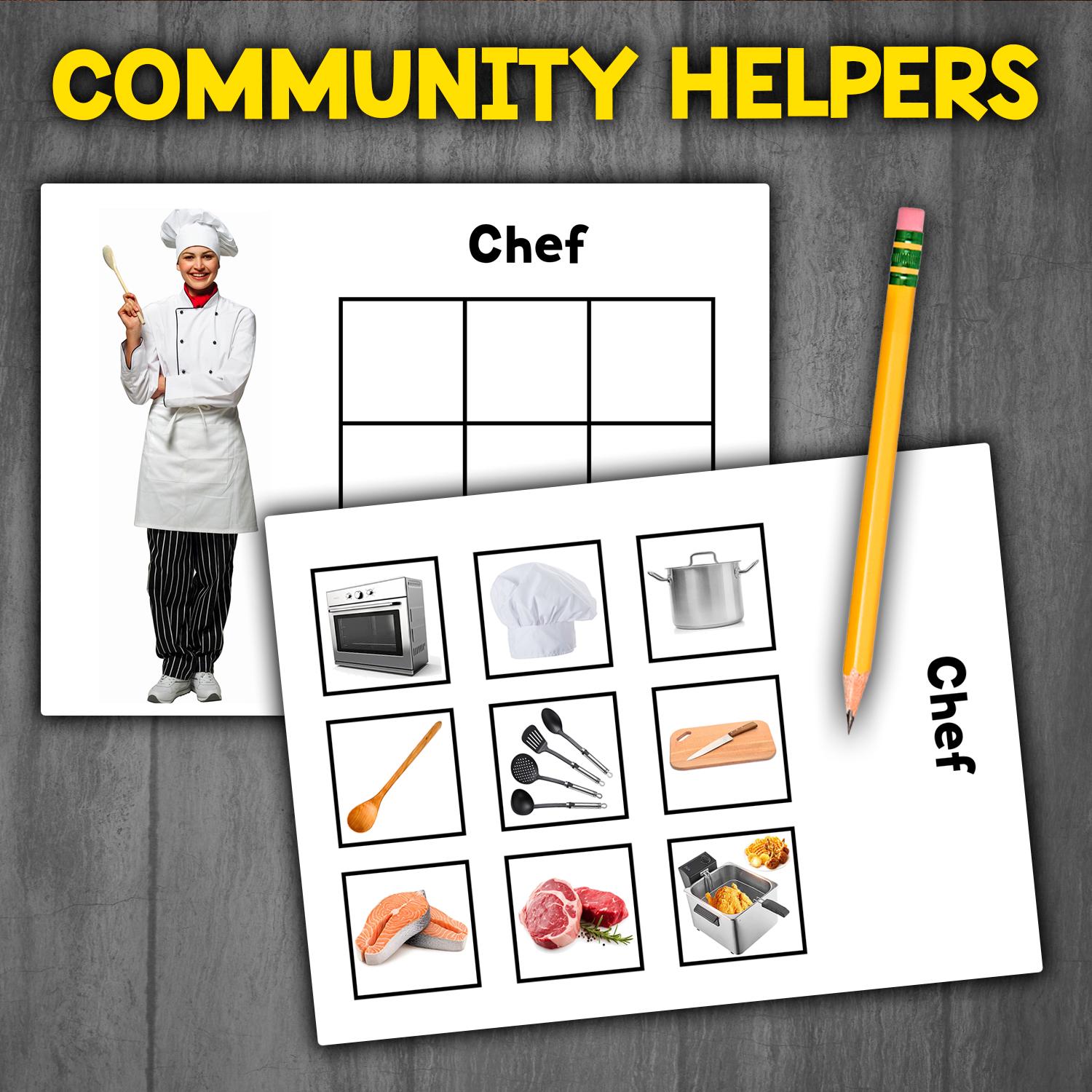 Community Helpers Sorting Matching Activity | Community Helpers ...