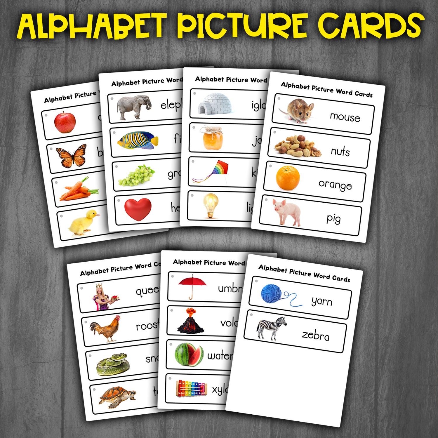 Alphabet Picture Cards | REAL PICTURES | Alphabet Cards Beginning ...