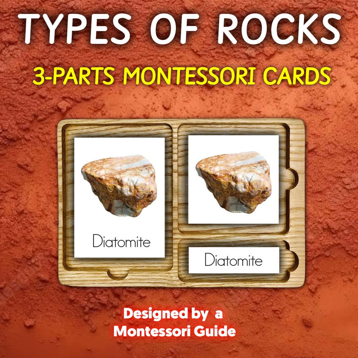 Types of Rocks Montessori 3-PART Cards | Types of Rocks Flashcards ...