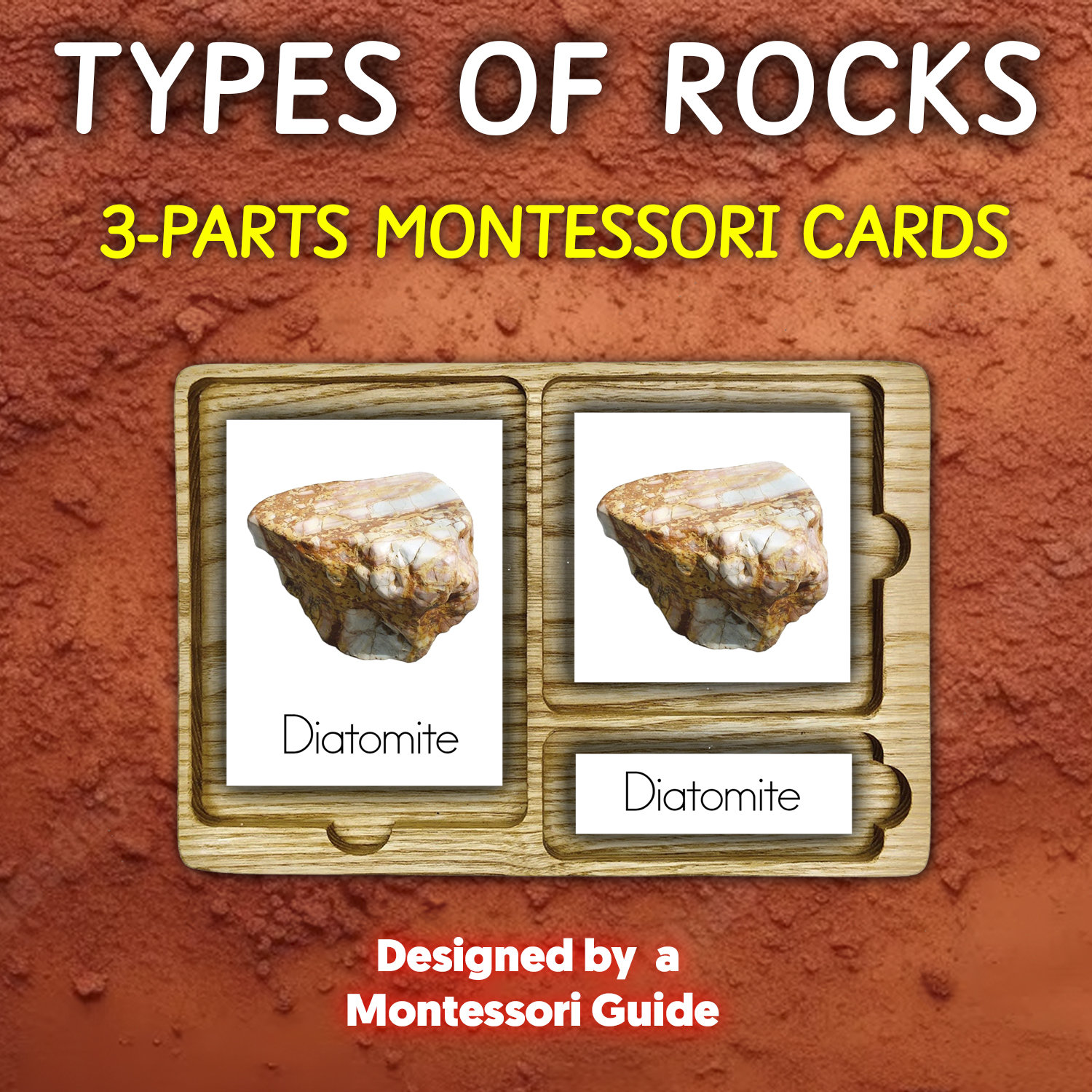 Types of Rocks Montessori 3-PART Cards | Types of Rocks Flashcards ...