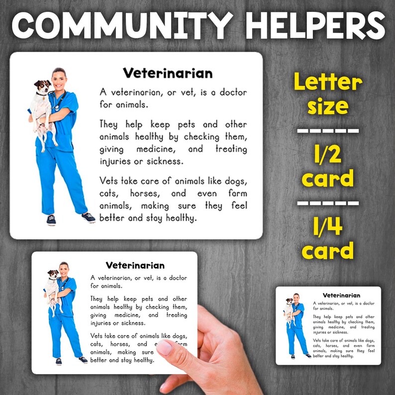 Community Helpers Information Cards | Reading Comprehension Activity ...