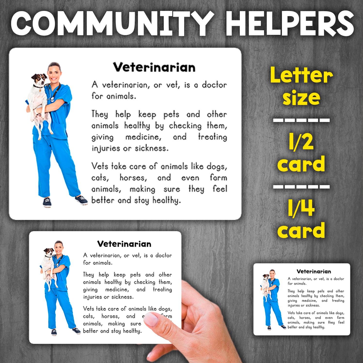 Community Helpers Information Cards | Reading Comprehension Activity ...