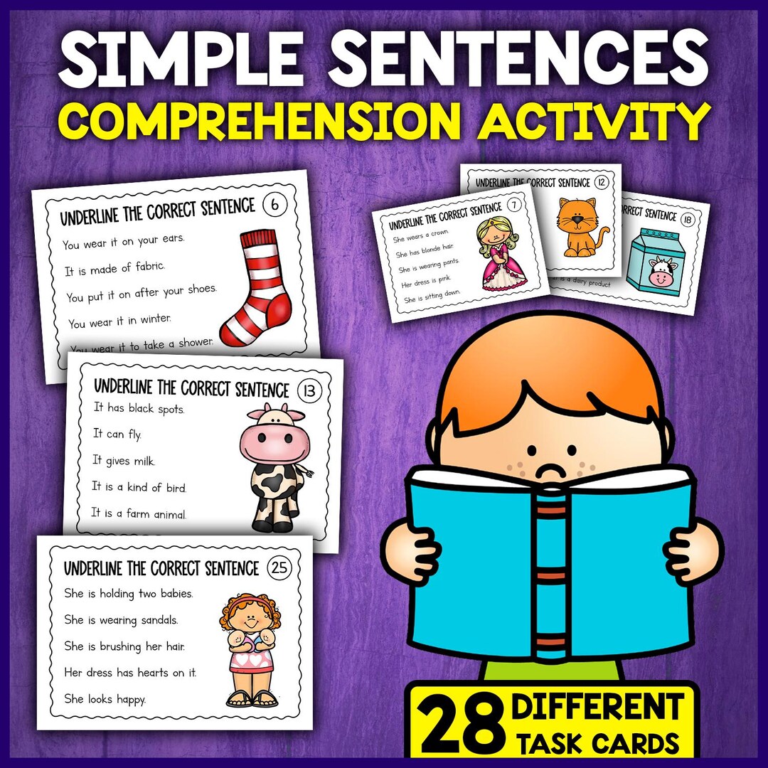 Reading Comprehension Skills | Simple Sentences Comprehension ...