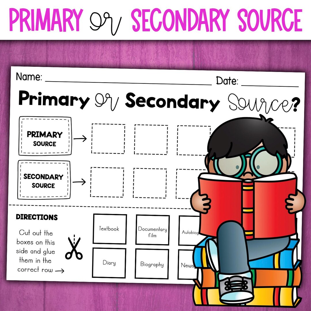 Primary and Secondary Sources Sorting Activity | Interactive Notebook ...