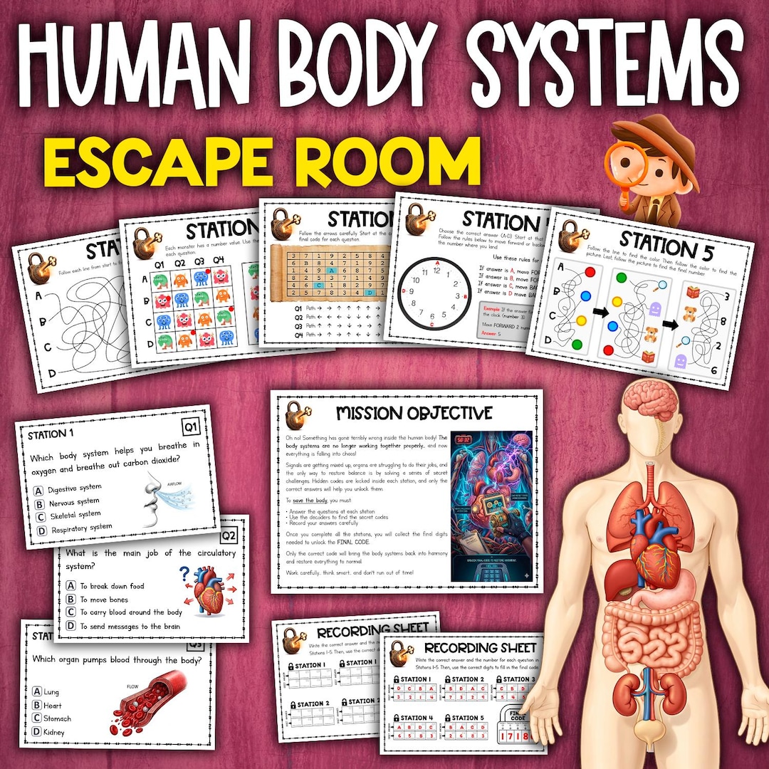 Human Body Systems Activity | Escape Room Game | Biology Interactive ...