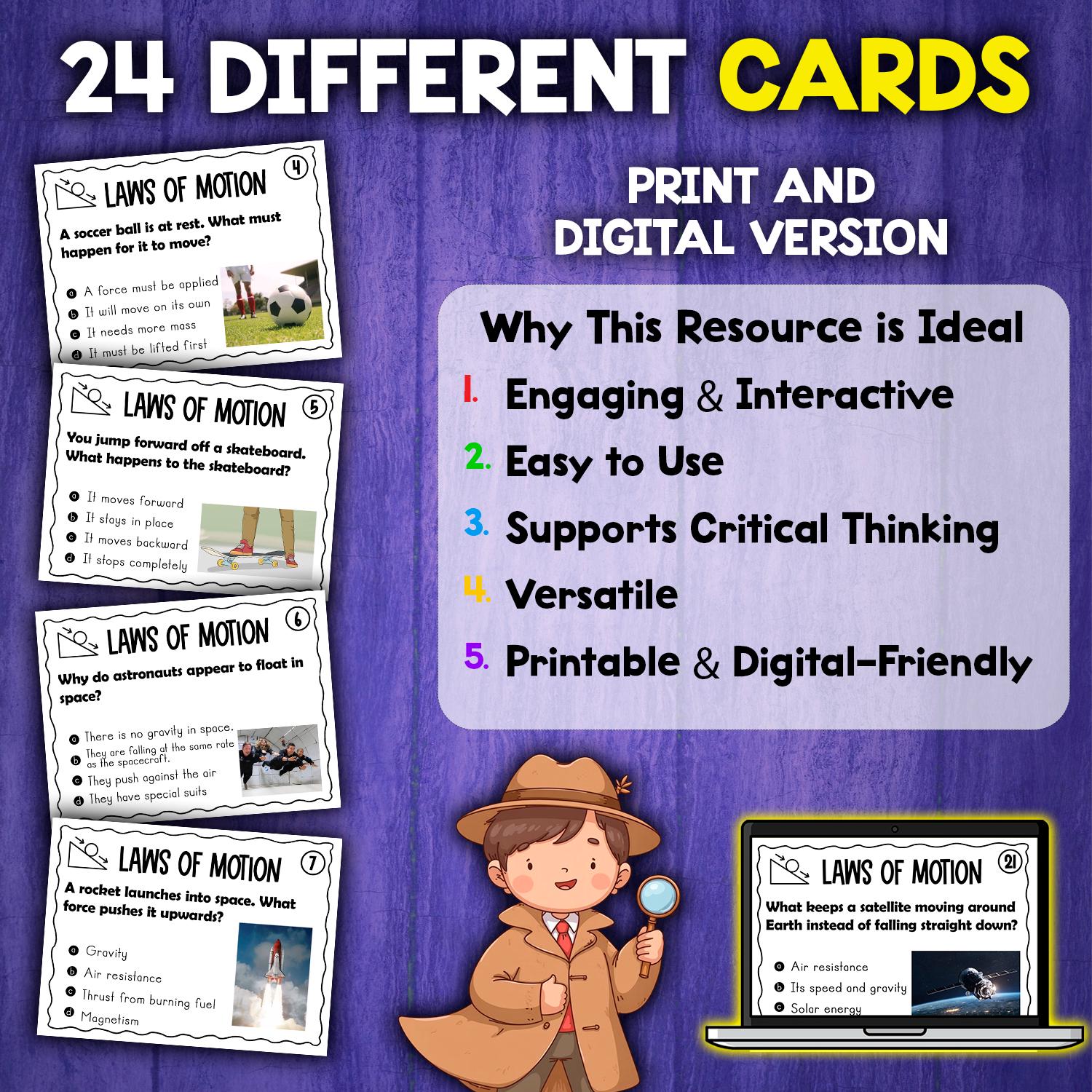 Newton's Laws of Motion Task Cards Activity | Force and Motion ...