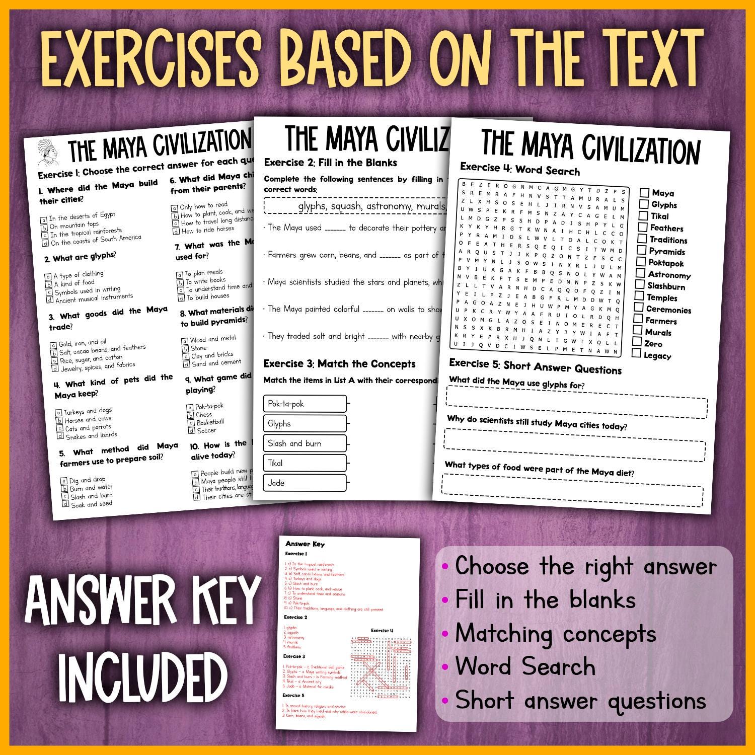 The Mayan Civilization Reading Passages and Questions | Ancient ...