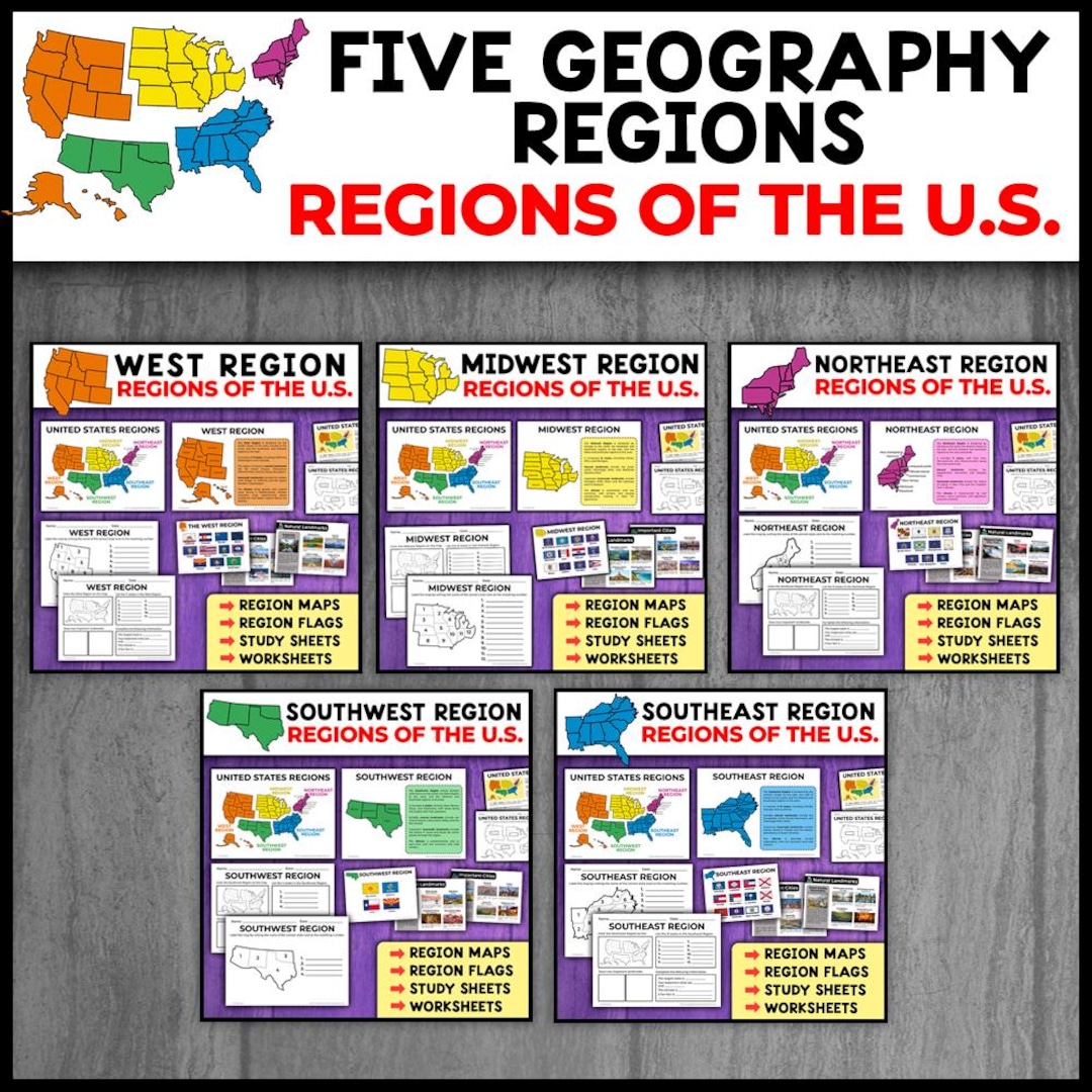 Geography Regions of the US | Midwest Region, Southeast Region ...