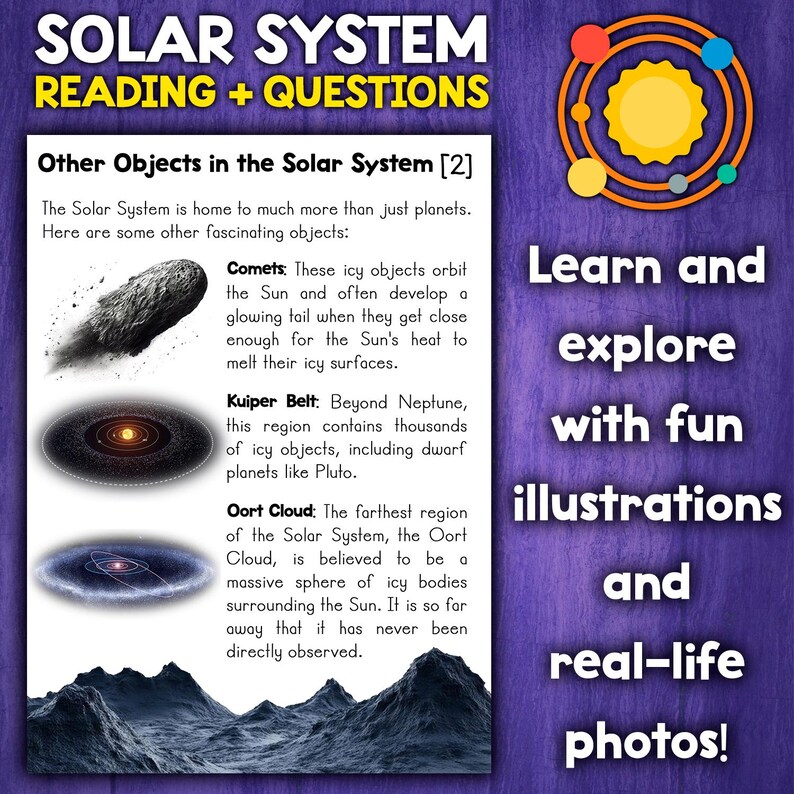 Solar System & Planets Reading Comprehension Passages + Questions ...