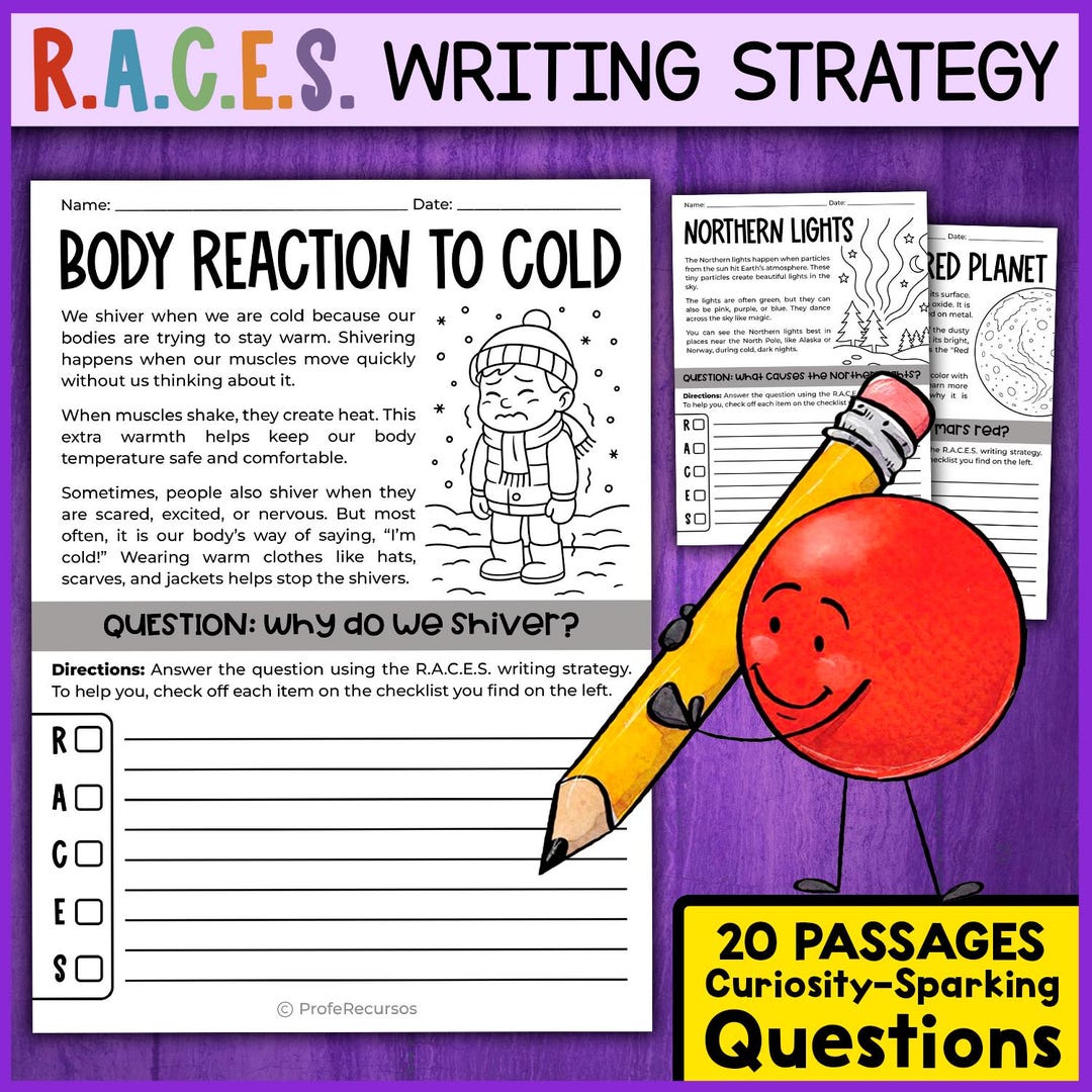 RACES Strategy Practice | Writing Activities | Text Evidence Reading ...