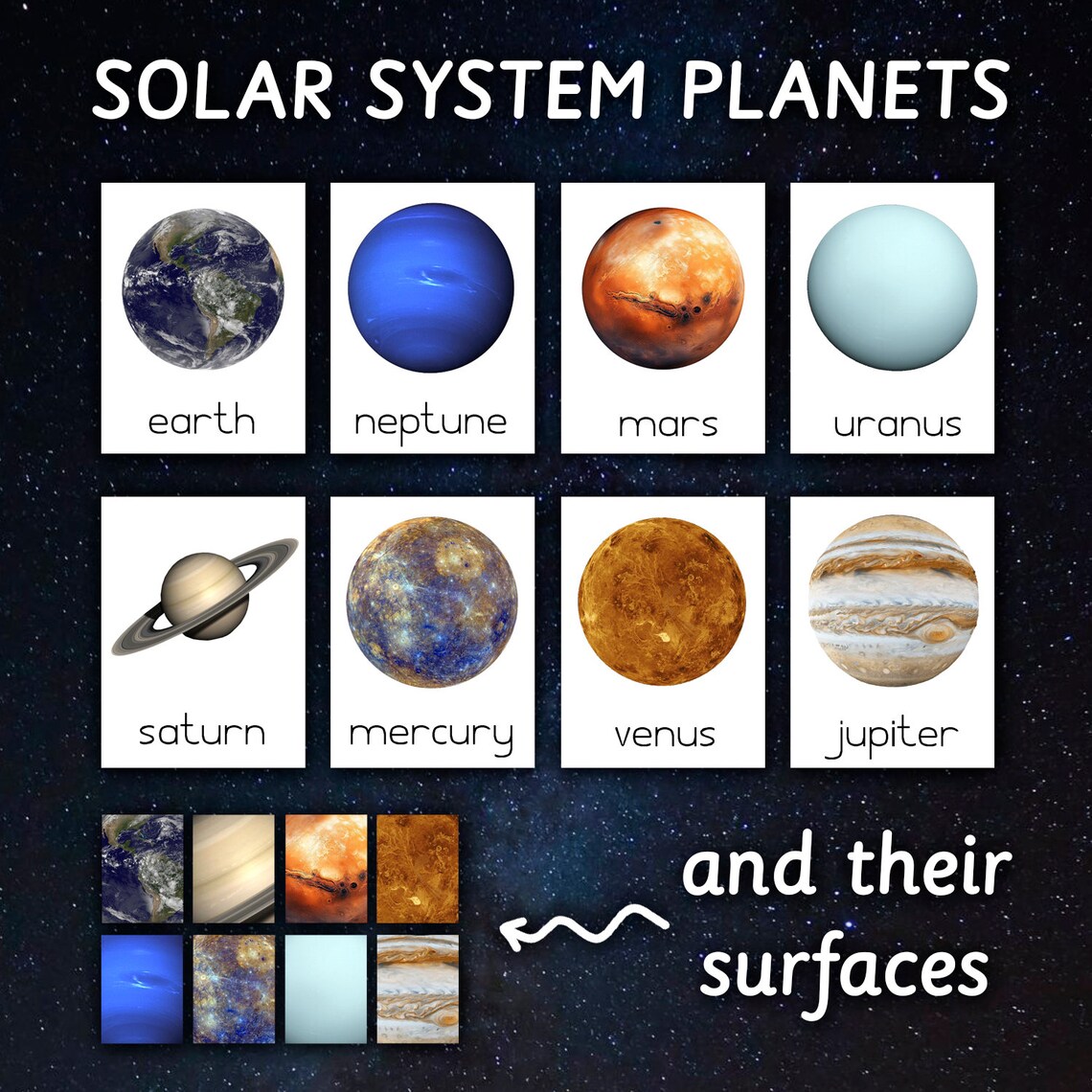 Solar System 3 Part Cards Solar System Planets Cards Solar System Real ...