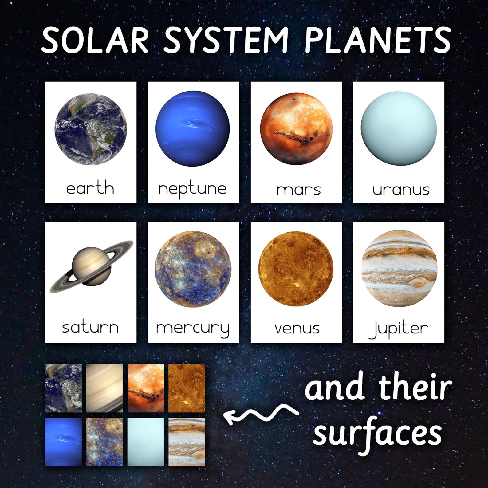 Solar System 3 Part Cards Solar System Planets Cards Solar System Real ...