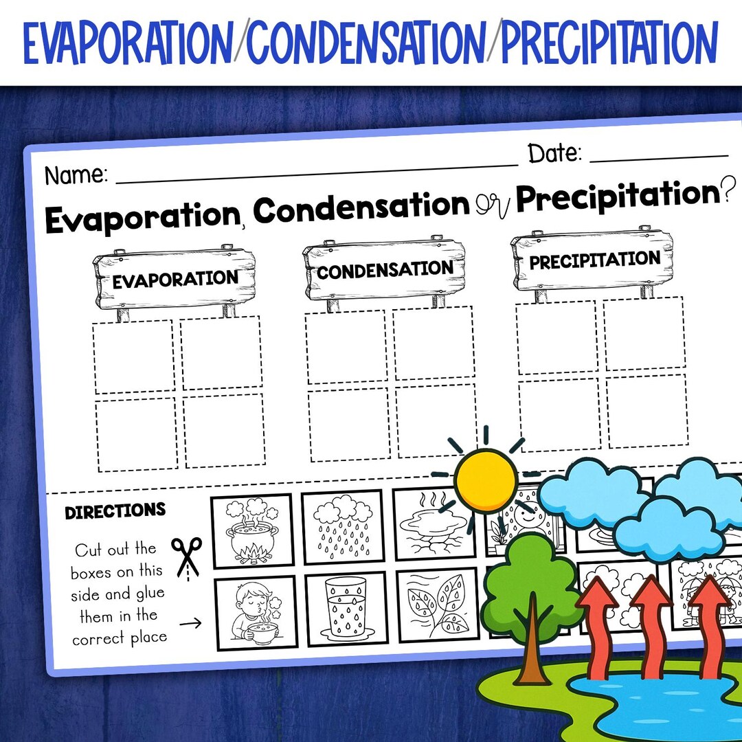 Water Cycle: Evaporation Condensation or Precipitation | Cut and Paste ...