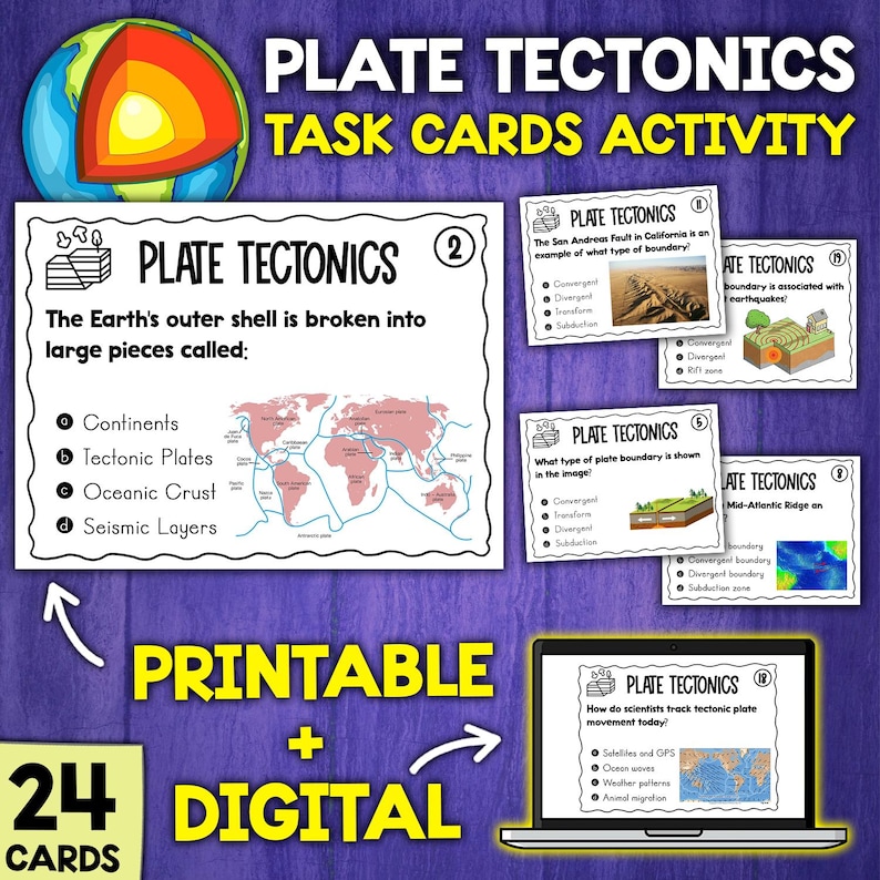 Plate Tectonics Task Cards Activity | Plate Boundaries Activities ...