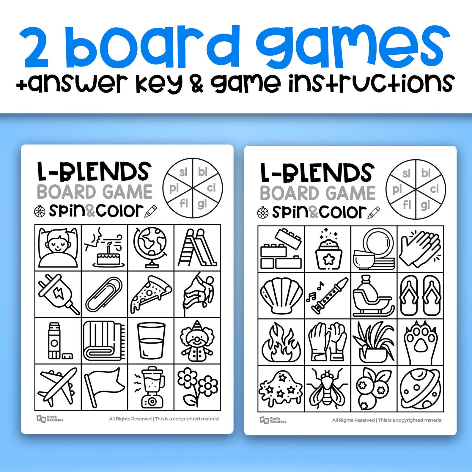 Beginning Blends Board Games Reading and Phonics Homeschooling Reading ...