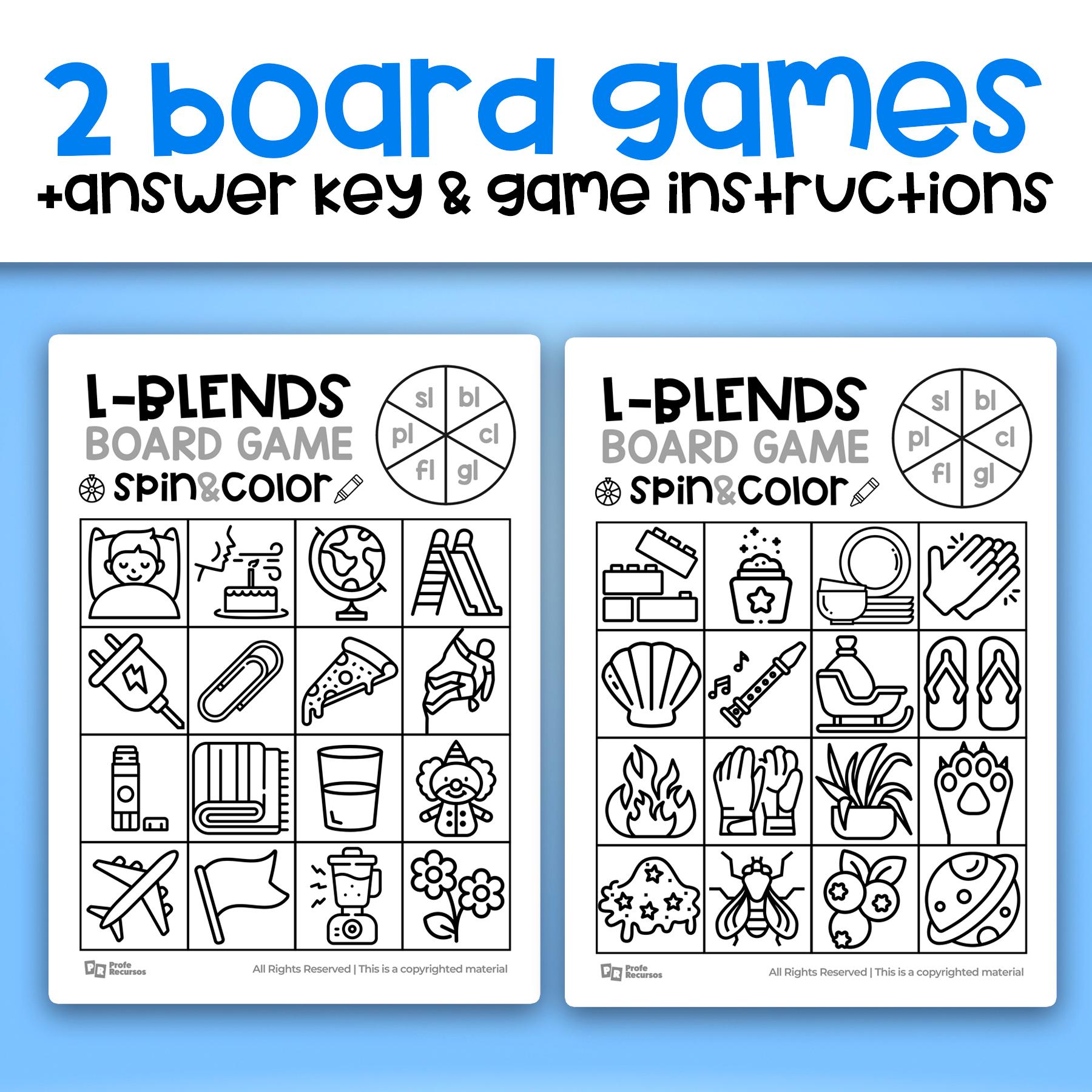 Beginning Blends Board Games Reading and Phonics Homeschooling Reading ...