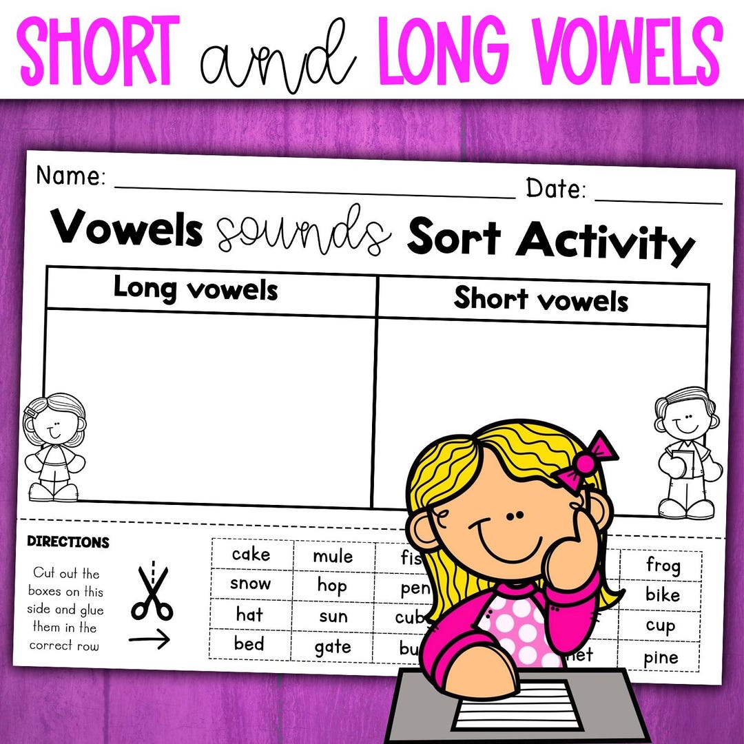 Short and Long Vowels Sounds Sort Worksheets Activity | Phonemics ...