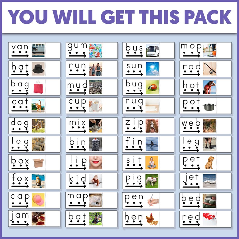 CVC Words Read and Reveal Cards CVC Words and Phonics Reading Cards ...