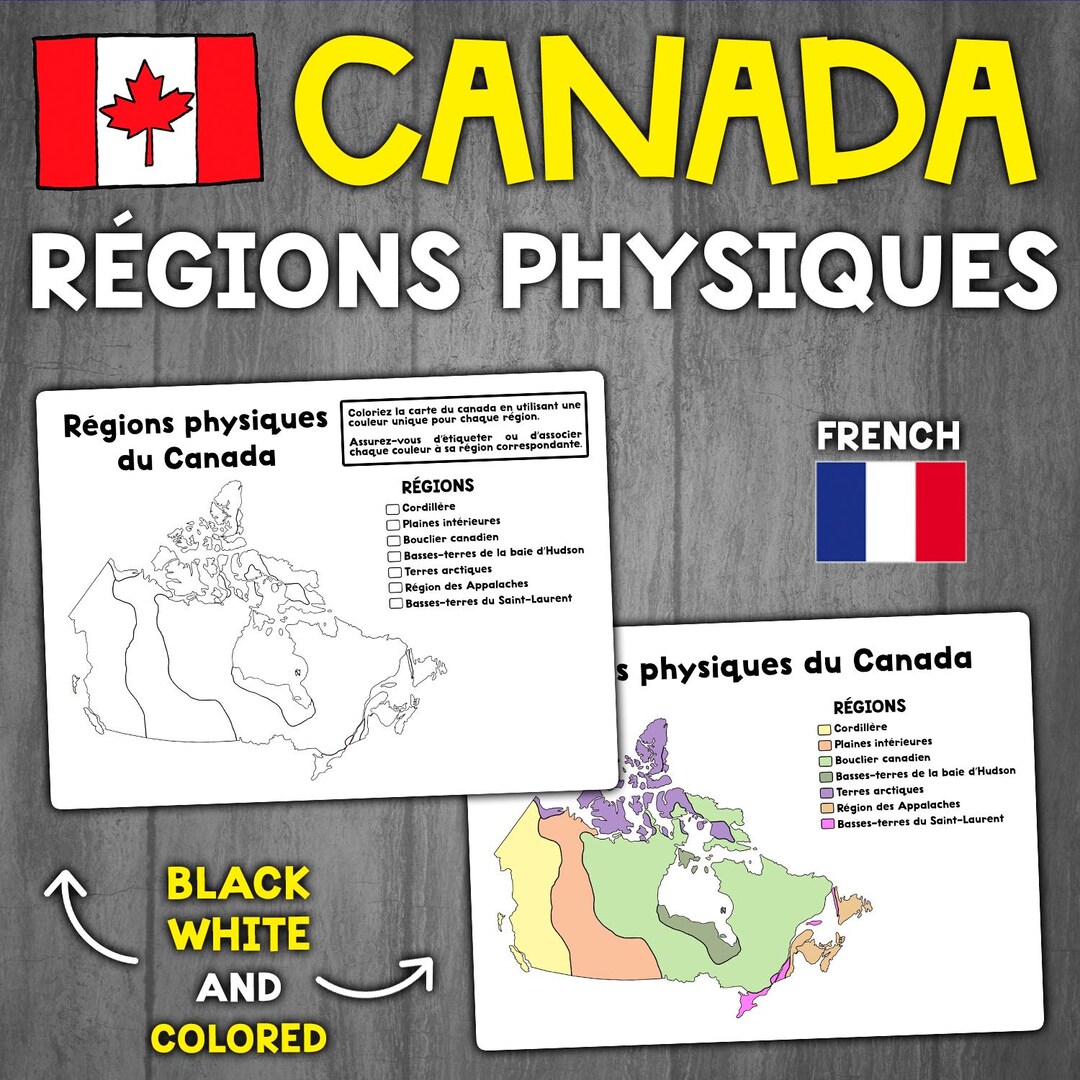 FRENCH Physical Regions of Canada Activity | Régions Physiques Du ...