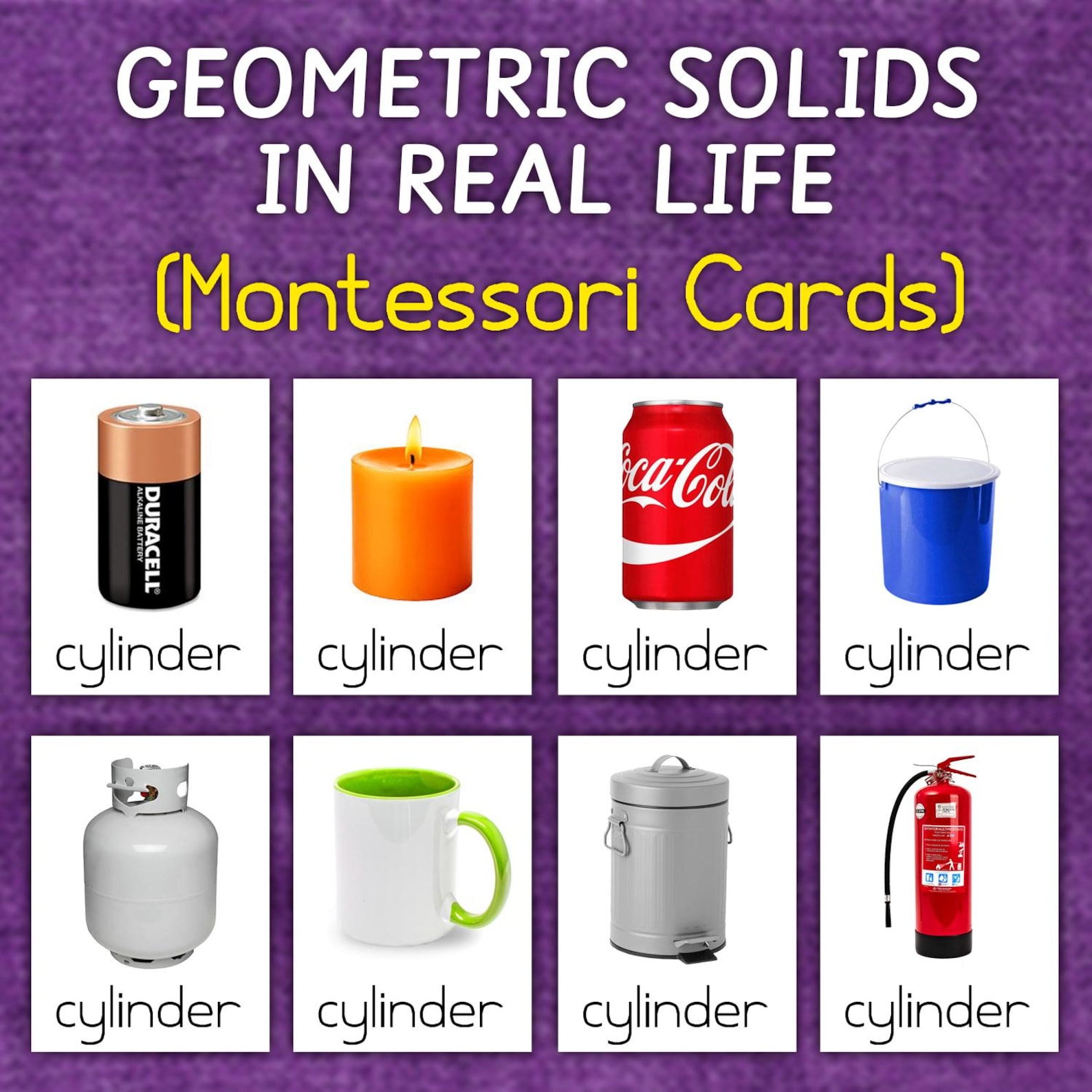 Geometric Solids in Real Life Objects | 3-part Montessori Cards ...
