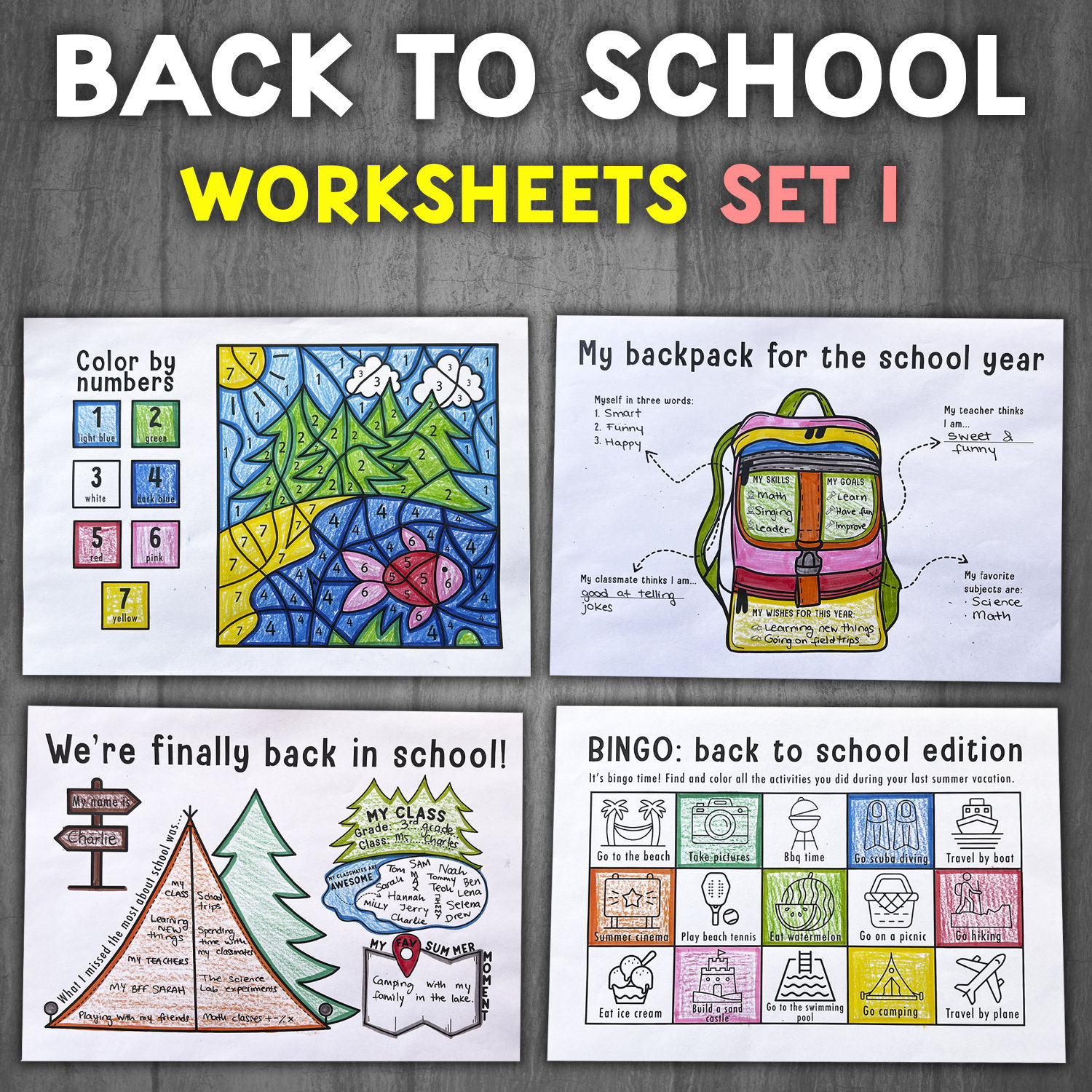 Back to School Activities & Worksheets | SET 1 | First Week of School ...