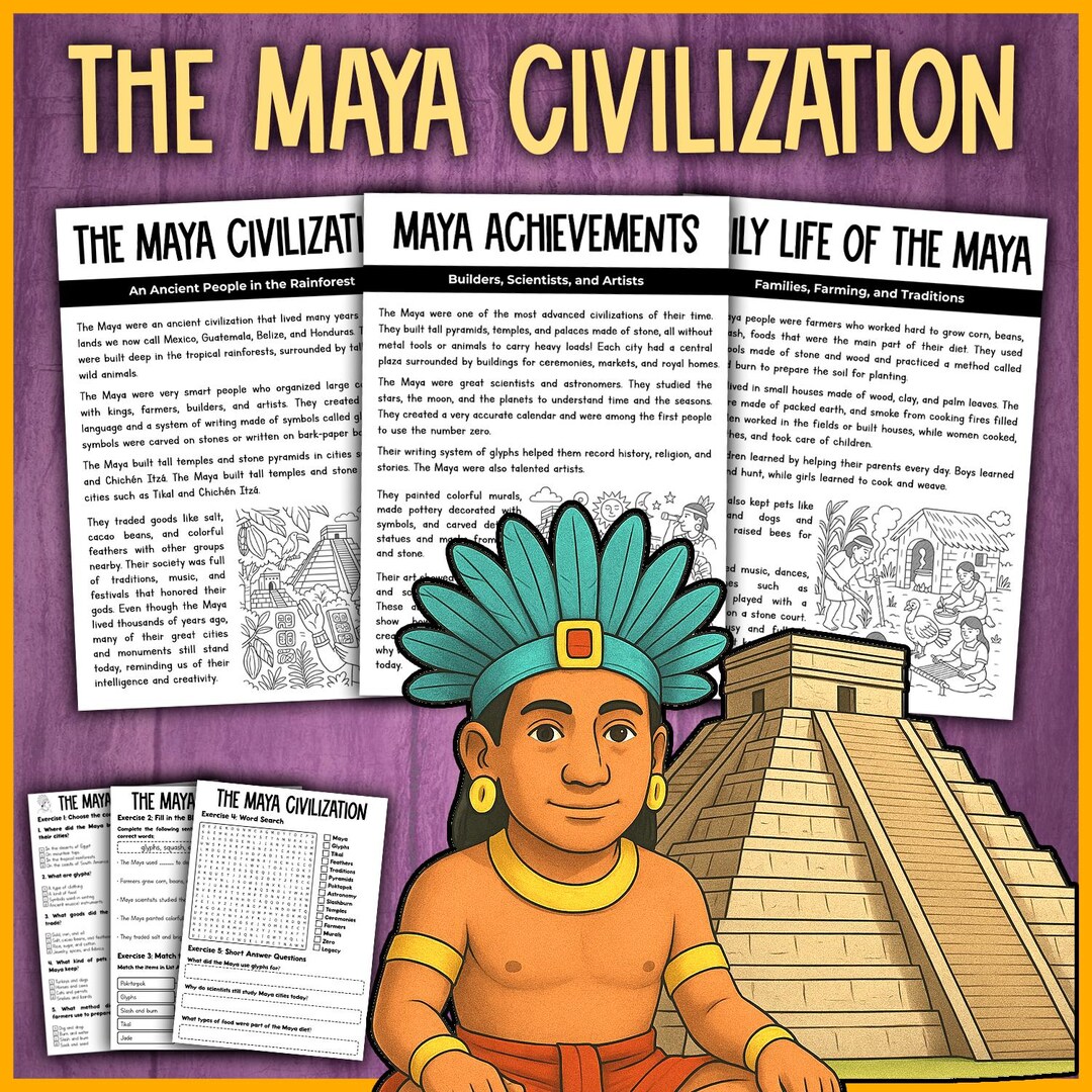 The Mayan Civilization Reading Passages and Questions | Ancient ...