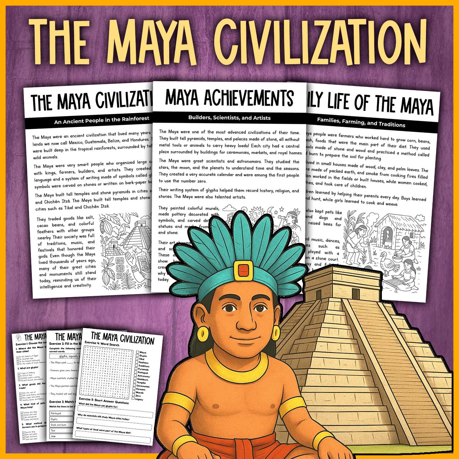 The Mayan Civilization Reading Passages and Questions | Ancient ...