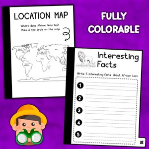 Lion Research Project | Science Writing Activity | Lion Research Report ...