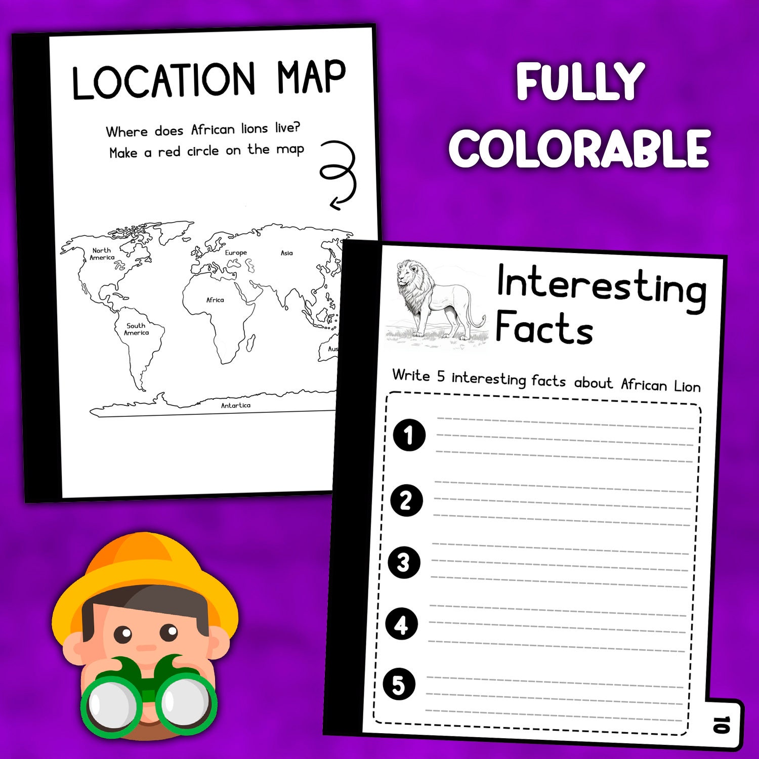 Lion Research Project | Science Writing Activity | Lion Research Report ...