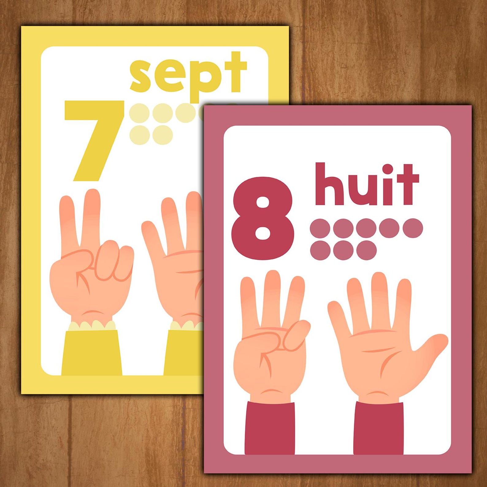 French Numbers Flashcards 1 to 10 | Numbers in French | Numbers Cards ...