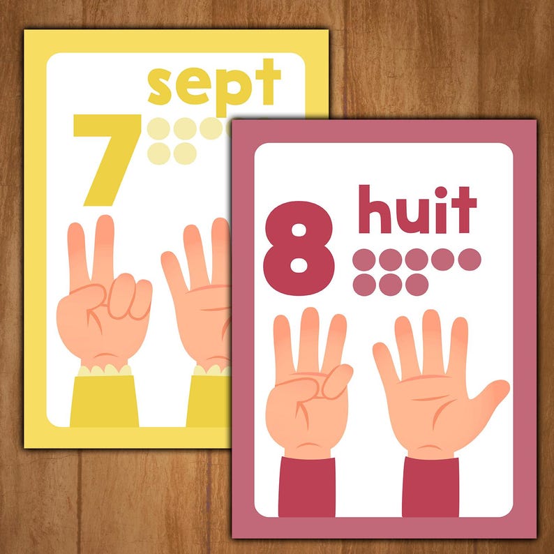 French Numbers Flashcards 1 to 10 | Numbers in French | Numbers Cards ...