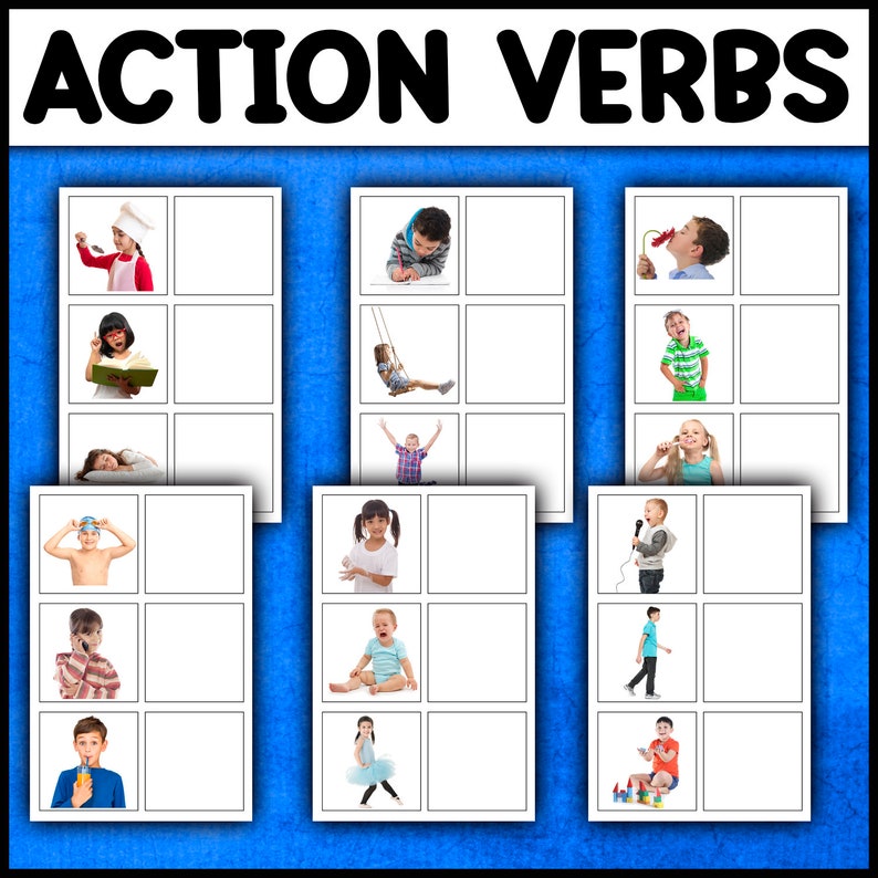 Action Verbs Activity | Word to Picture Match | Speech Therapy Special ...