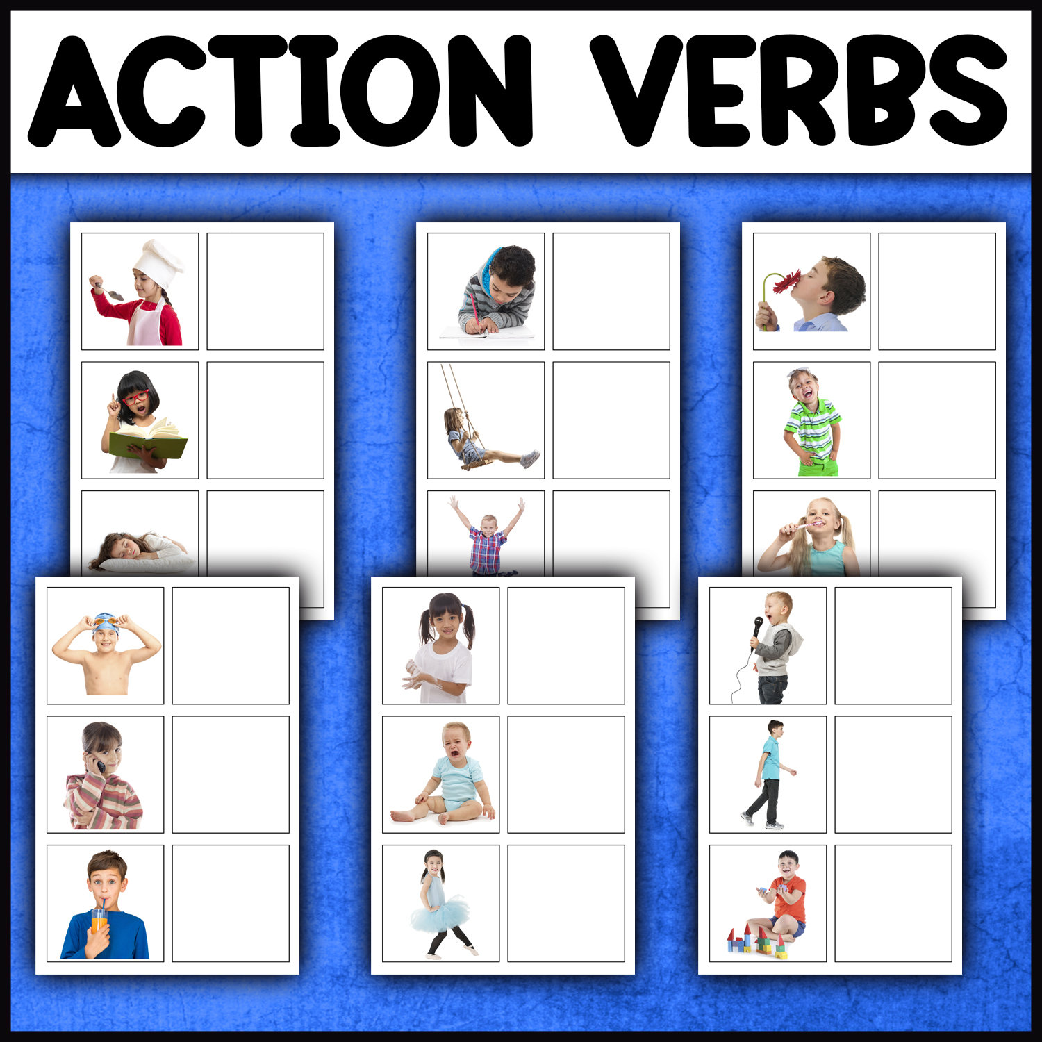 Action Verbs Activity | Word to Picture Match | Speech Therapy Special ...
