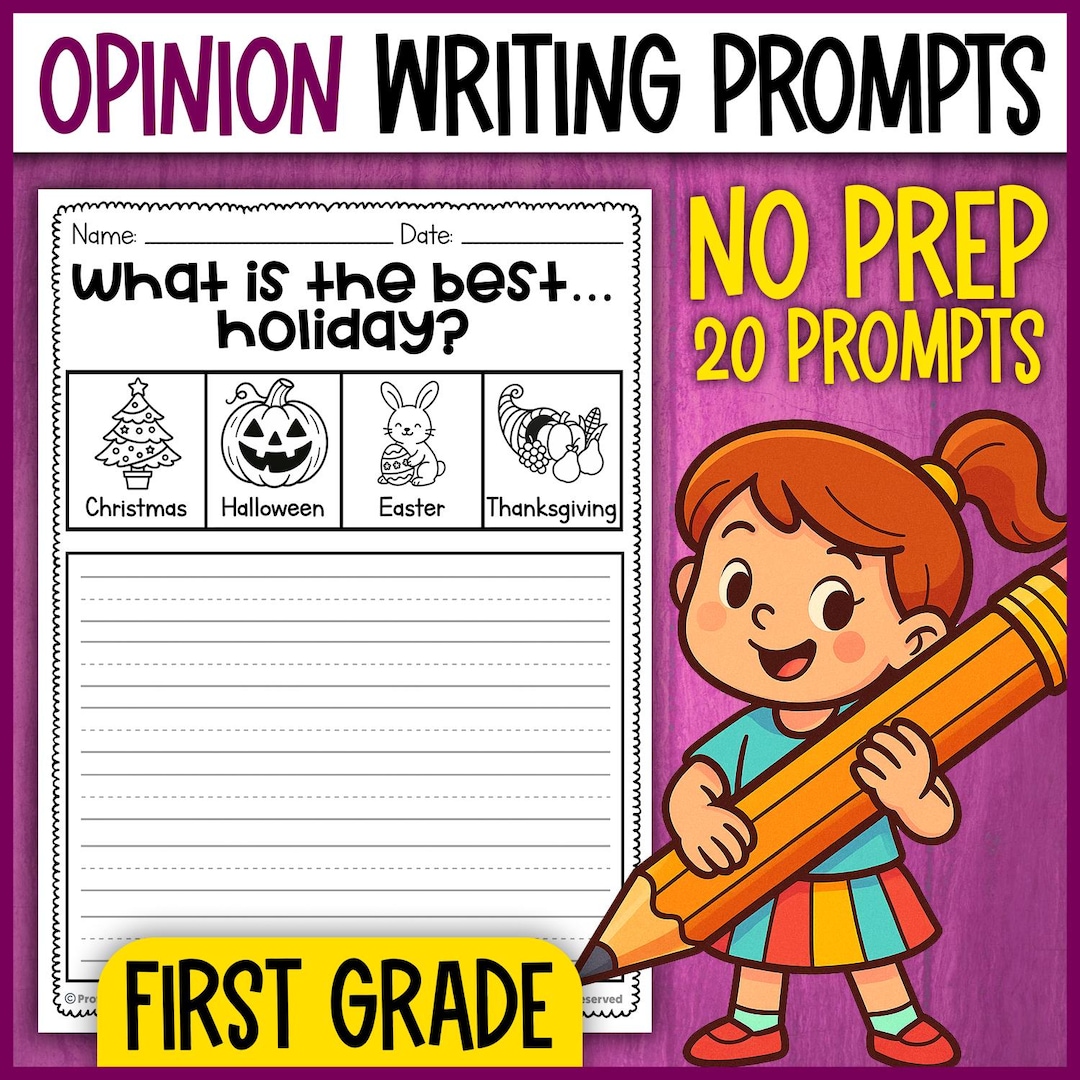 First Grade Opinion Writing Prompts and Worksheets | Writing Activities ...