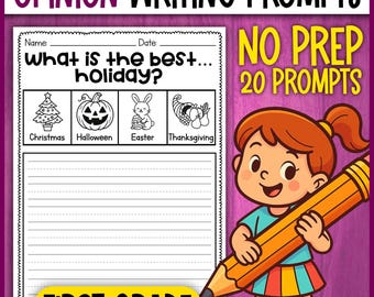 First Grade Opinion Writing Prompts and Worksheets - Etsy