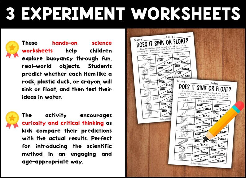 Sink or Float Worksheet | Science Experiment Recording Sheet | Science ...