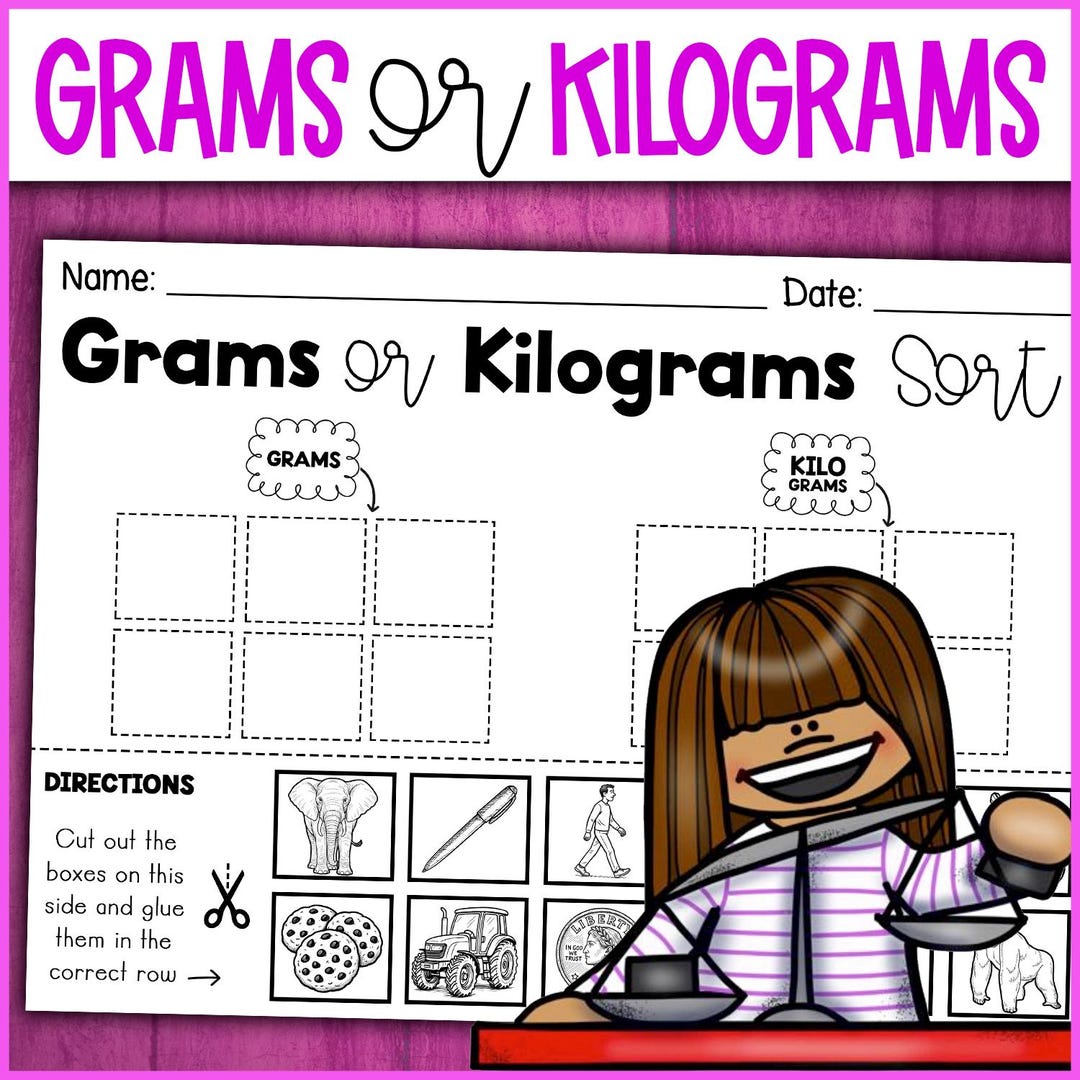 Grams and Kilograms Worksheet | Weight & Mass Sort Activity | Grams Vs ...