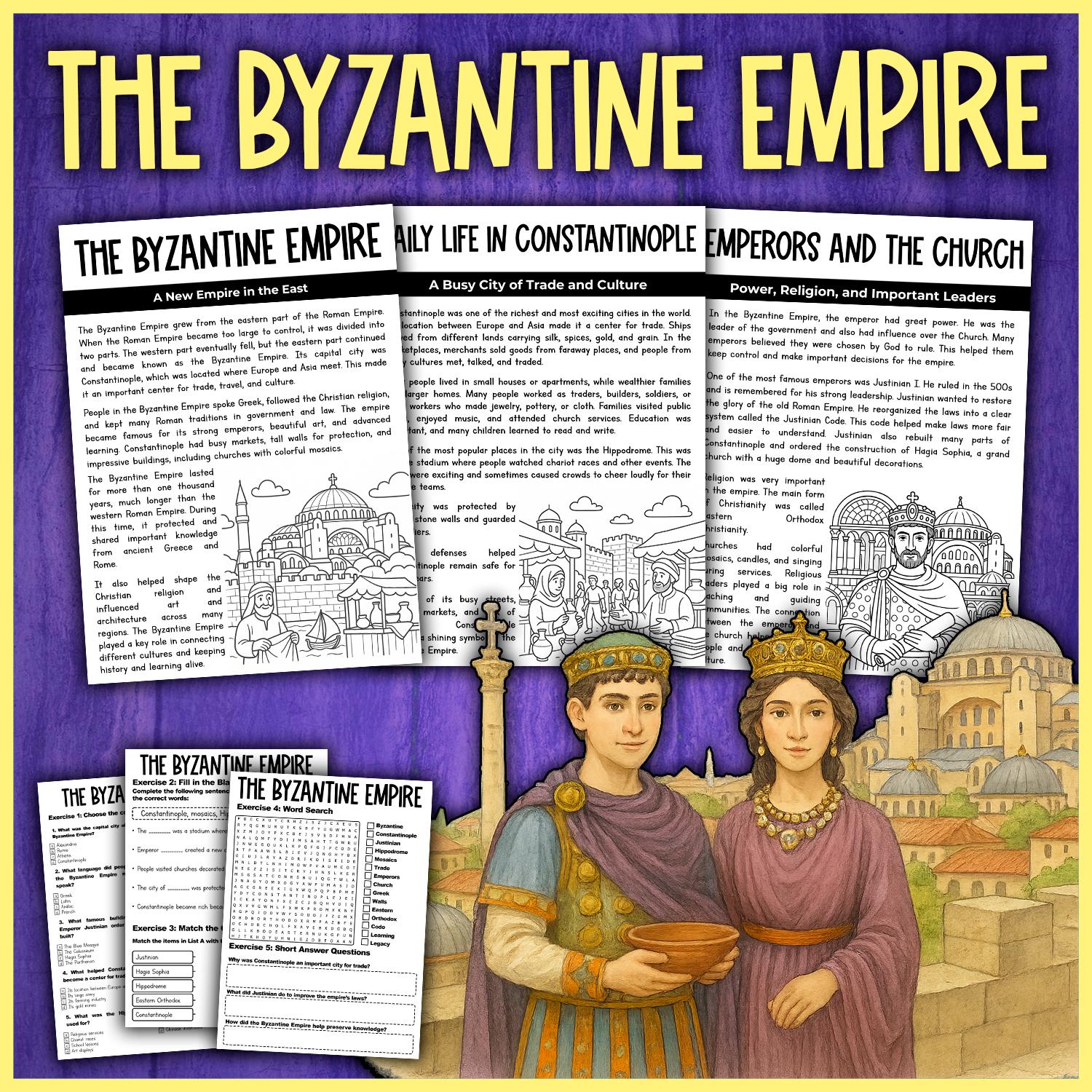 Byzantine Empire Reading Comprehension Passages + Questions ...