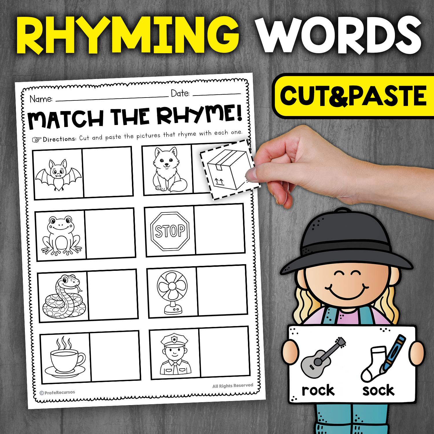 Rhyming Words Cut And Stick